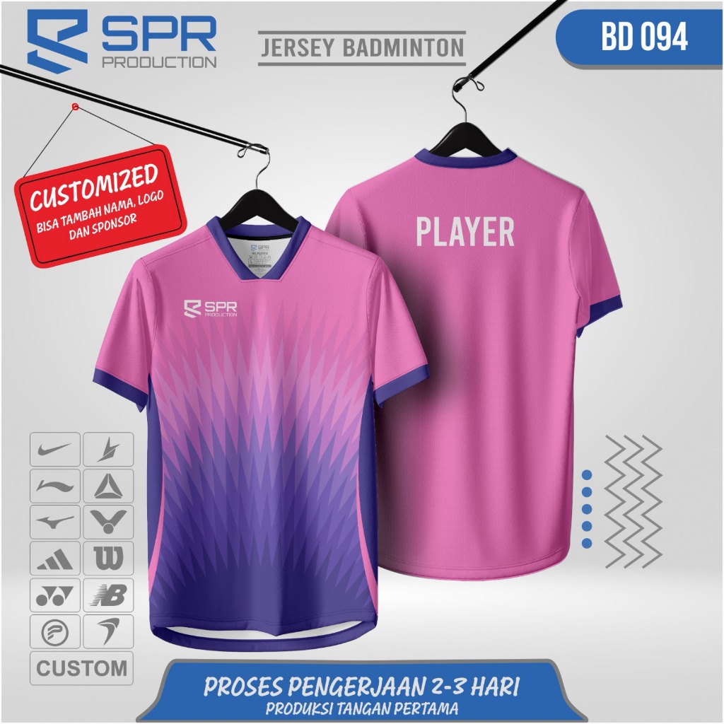 Jual JERSEY KAOS OLAHARAGA BADMINTON CUSTOM PRINTING BD 094 | Shopee Indonesia