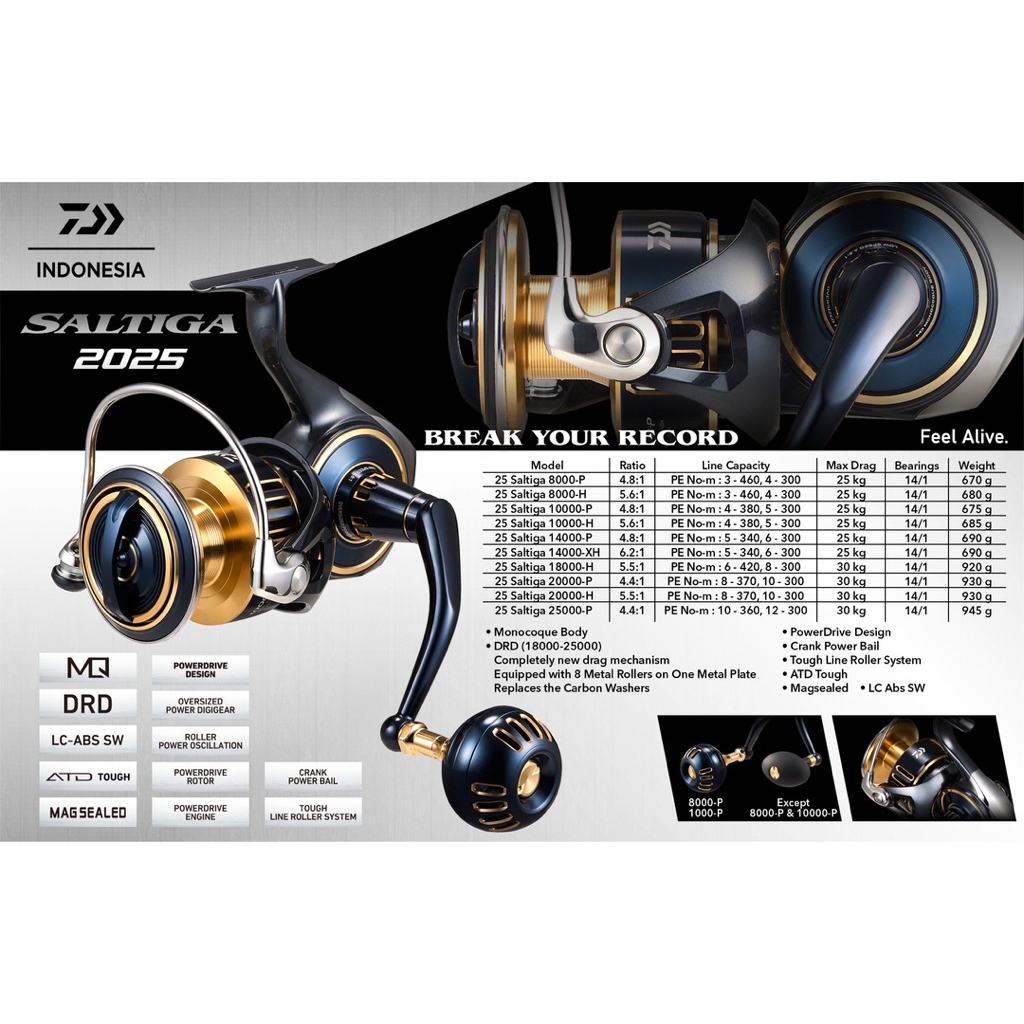 Jual REEL DAIWA SALTIGA SPINING 2025 GARANSI RESMI DAIWA 1 TAHUN | Shopee Indonesia
