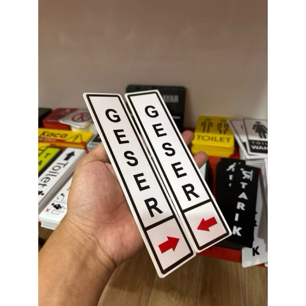 Jual Papan Akrilik GESER Penanda Pintu / Sign Acrylic Tanda Geser Kanan ...