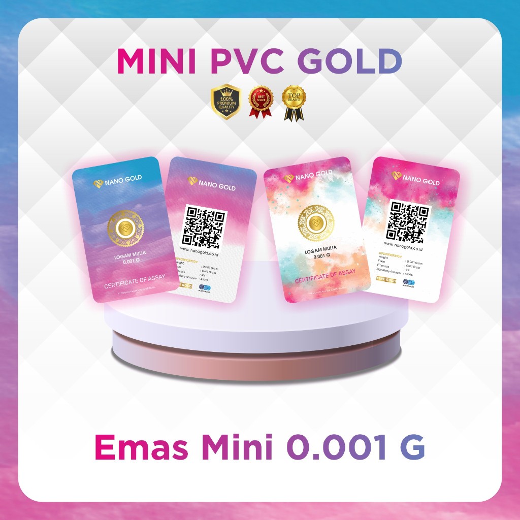 Jual 1 Keping Emas Logam Mulia Babygold Nanogold Mini Series 0.001g ...