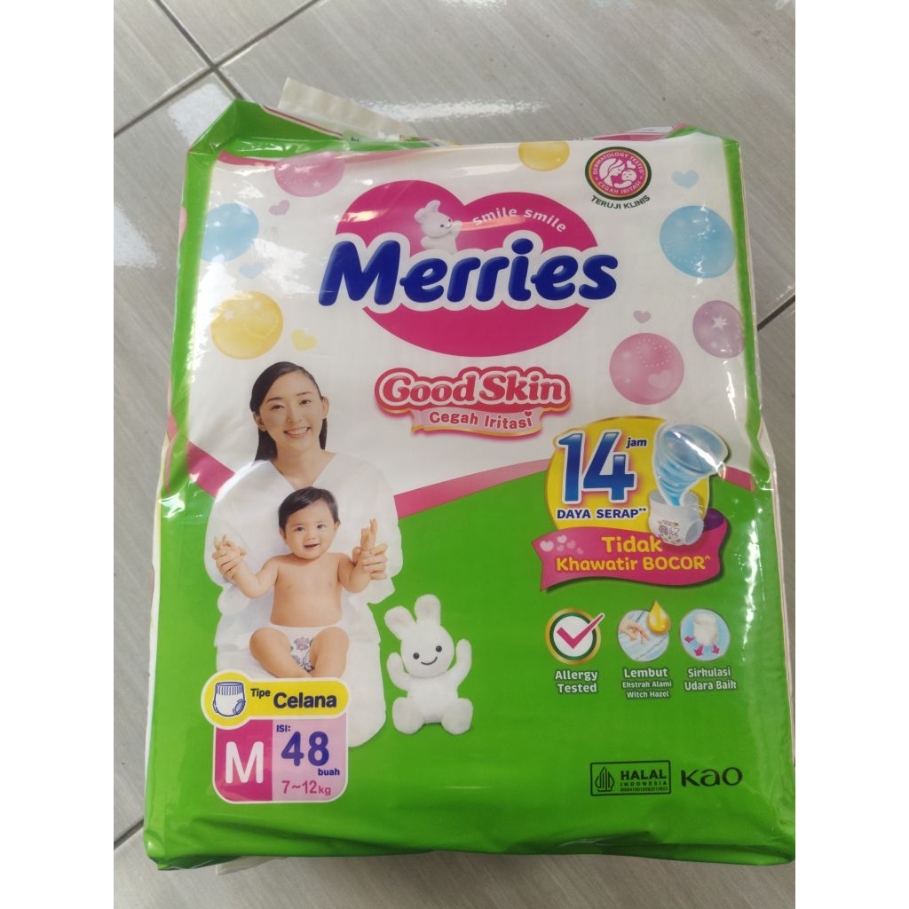 Jual Merries Pants Good Skin Super Jumbo popok/pants/diapers M48 L42 ...