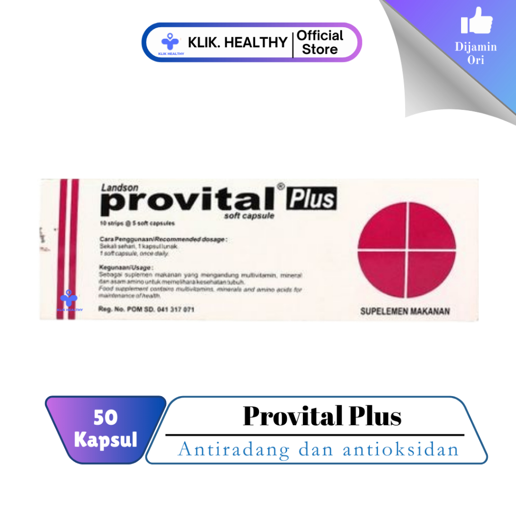 Jual Provital Plus 50 Kapsul - Antioksidan untuk Membantu Memelihara ...