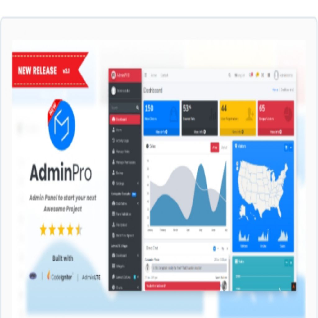 Jual AdminPro - Login + Multi User Management + Codeigniter + Roles & Permission + Bootstrap 4 ...