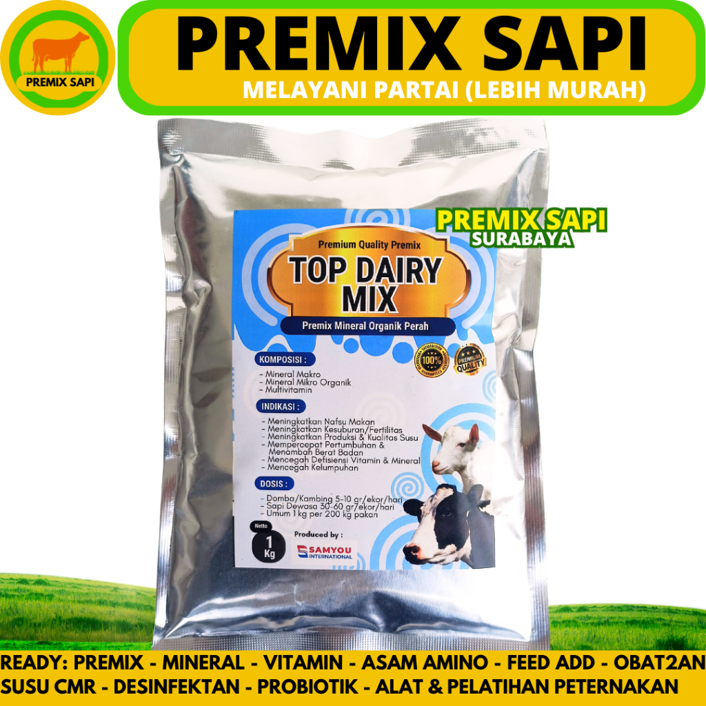 Jual TOP DAIRY MIX 1 KG - Premix Mineral Organik & Multivitamin Sapi ...