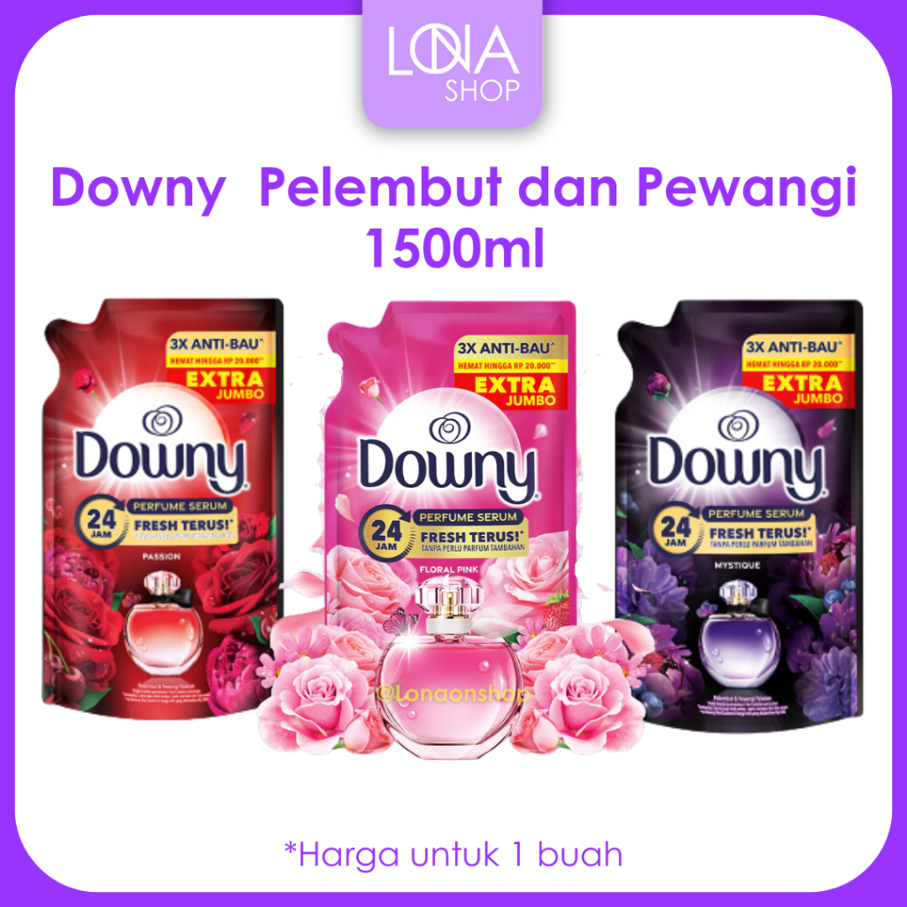 Jual Downy Perfume Serum 1.5L / Pewangi dan Pelembut Pakaian Konsentrat Mystique / Floral Pink ...