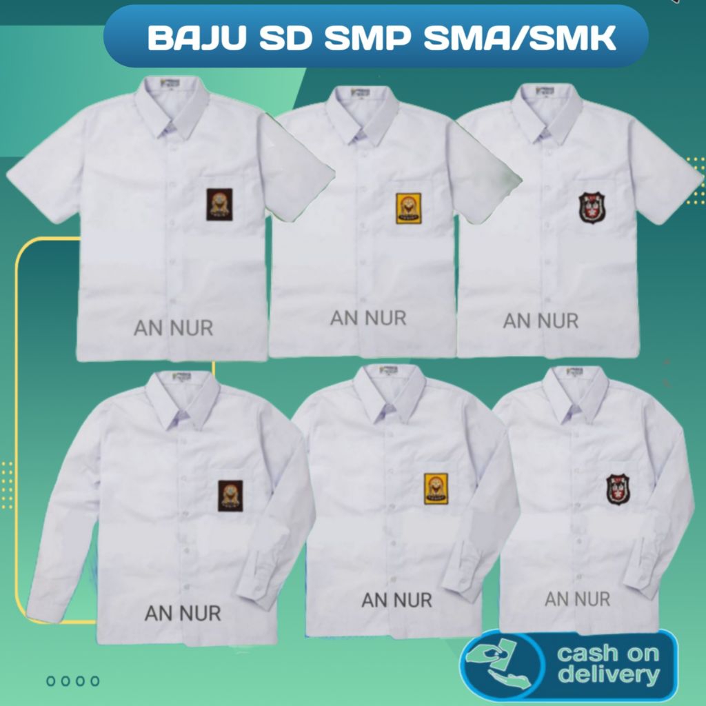 Jual BAJU SERAGAM SEKOLAH SD SMP SMA SMK LENGAN PANJANG & LENGAN PENDEK ...