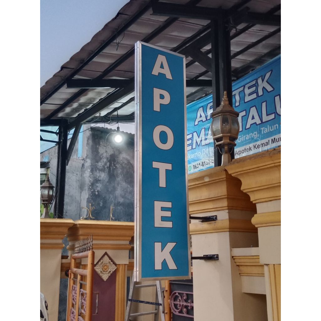 Jual plang apotek plang berdiri papan nama apotek 120x30cm | Shopee ...