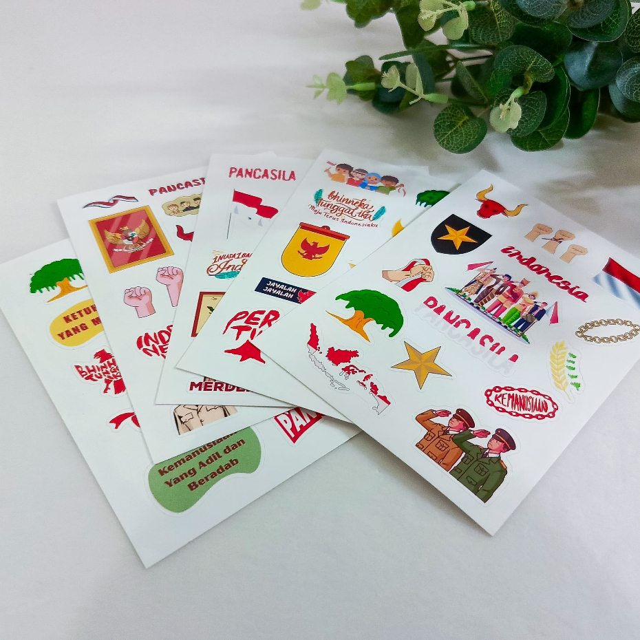 Jual Sticker Scrabook Pancasila Stiker Anak Indonesian Icon HUT RI 17 ...