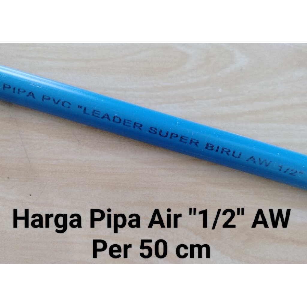 Jual Pipa Air PVC Biru AW "1/2" Eceran 50 cm | Shopee Indonesia
