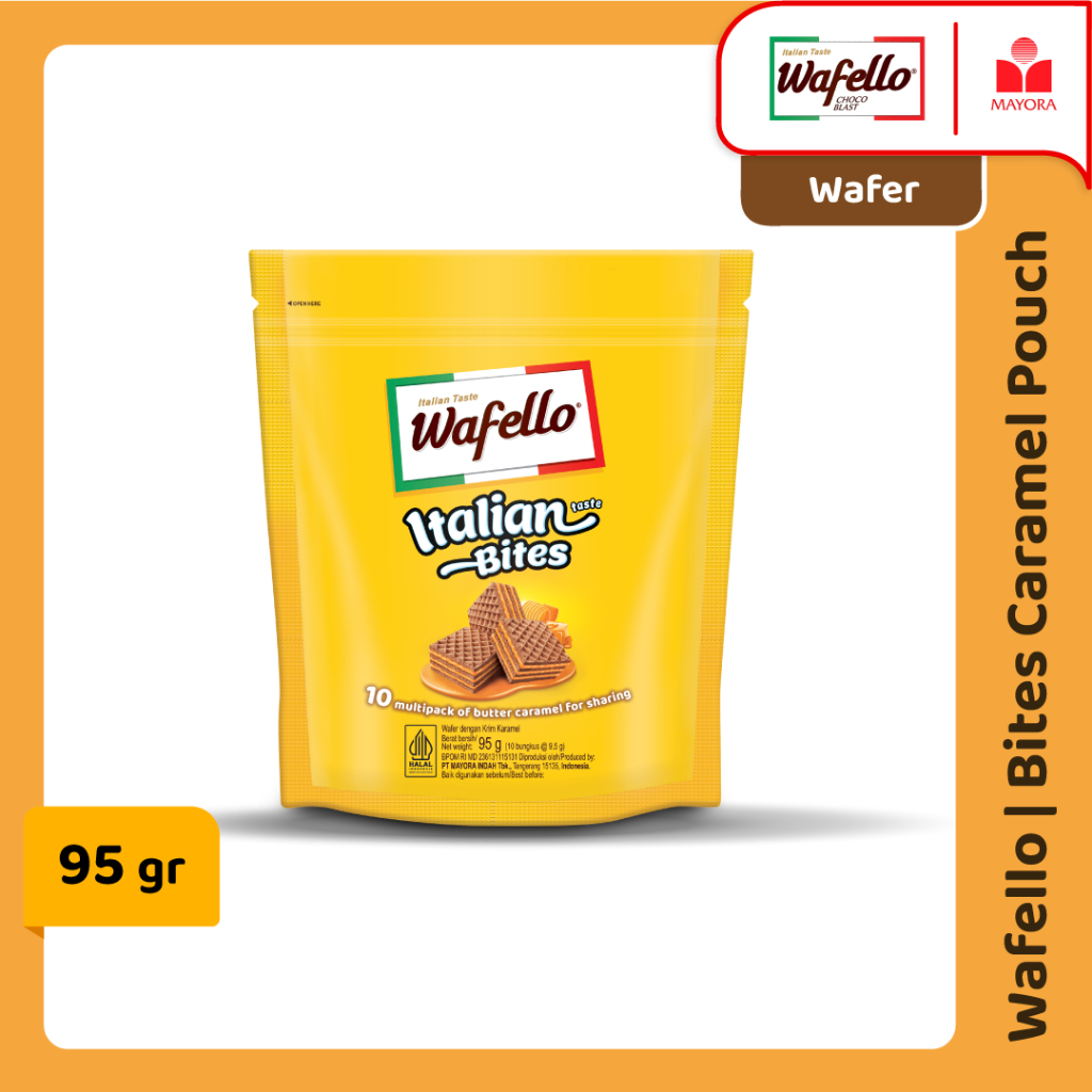 Jual Wafer Wafello Italian Bites Caramel Pouch | Shopee Indonesia