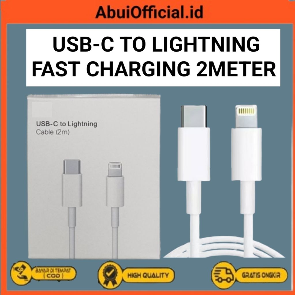 Jual Kabel Fast Charging Panjang 2 Meter - USB-C TO LIGHTNING Cable 2m ...