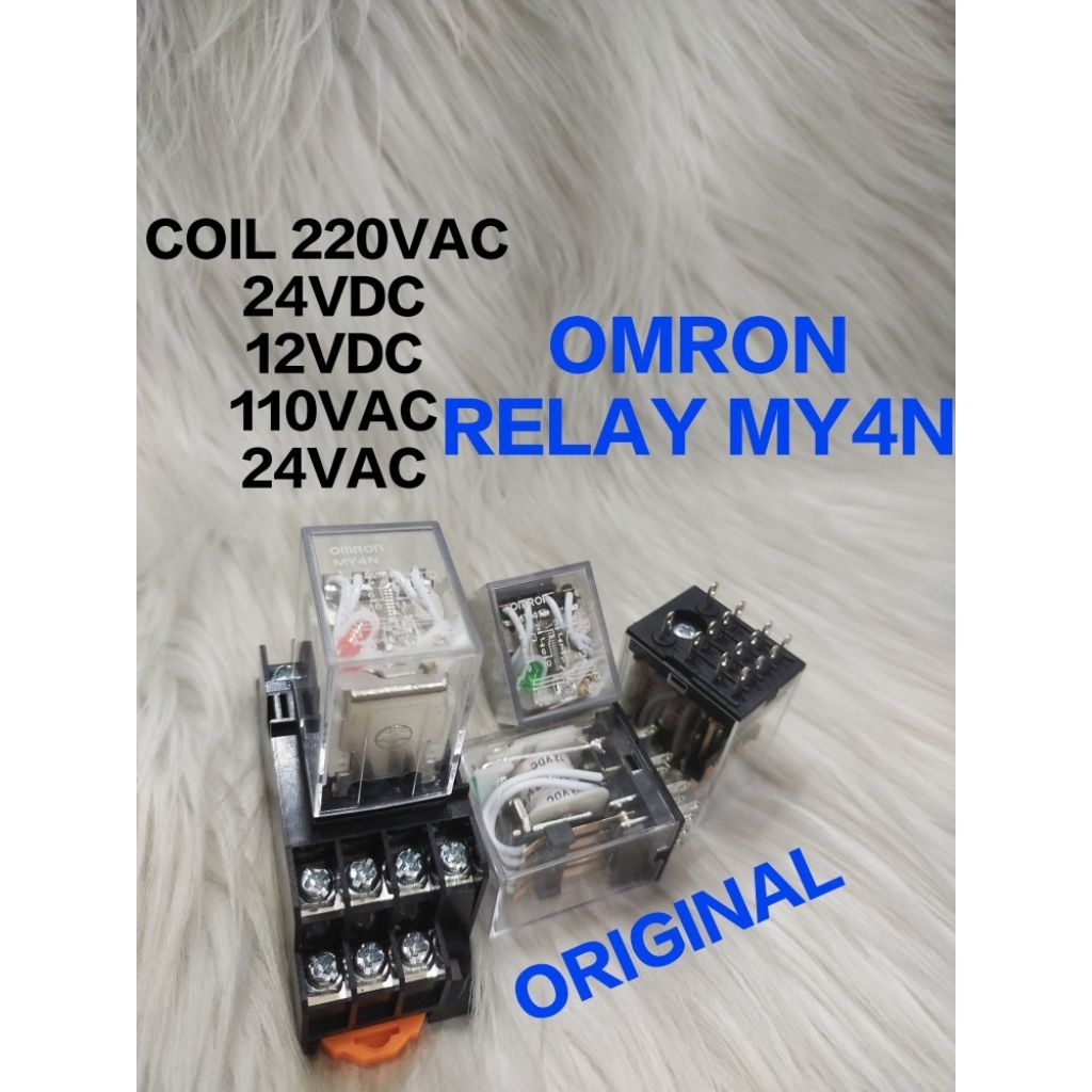 Jual relay Omron my4n my4 24vdc 14 kaki 5 ampere set socket/relay Omron original | Shopee Indonesia