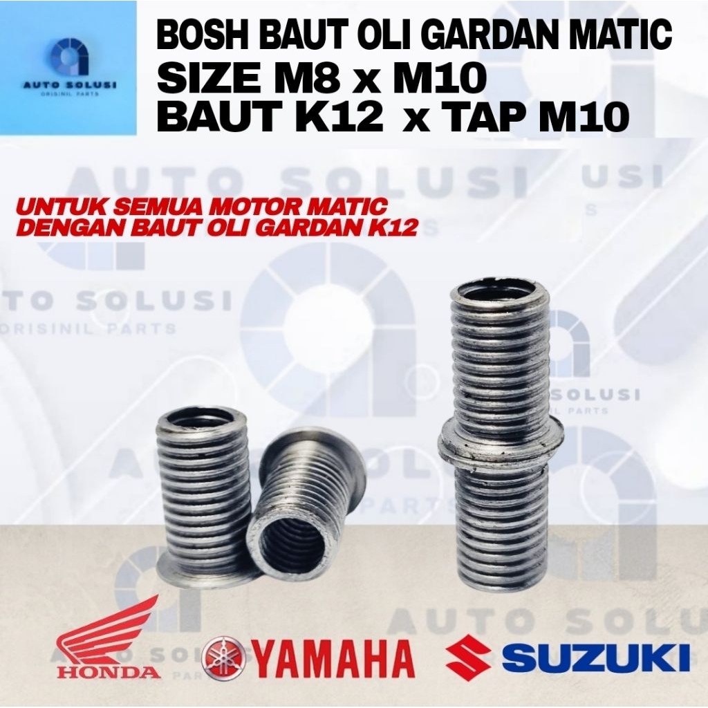Jual BOS BAUT OLI GARDAN MATIC SIZE M8 x M10 SPESIFIKASI BAUT K12 x TAP ...