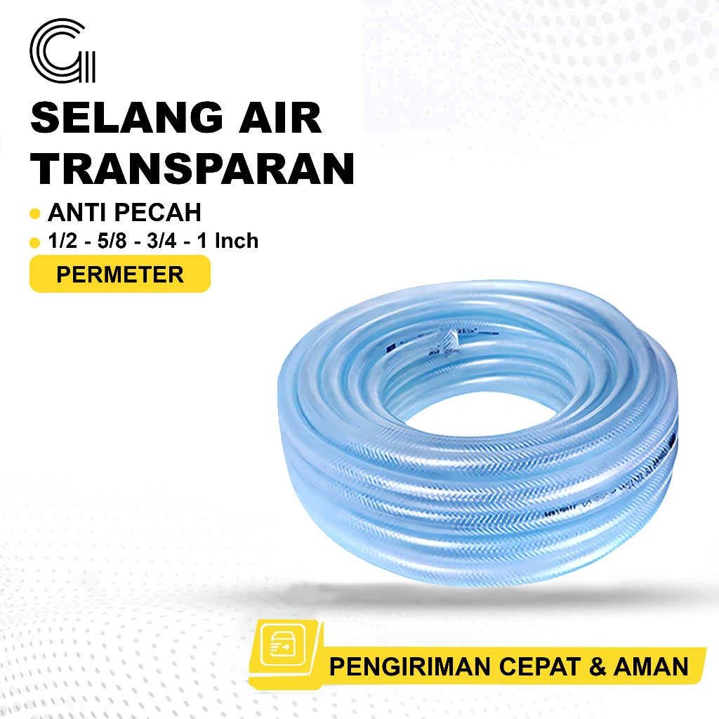 Jual SELANG GEMUK Selang Air 1/2 5/8 3/4 1 Inch Permeter Selang Air Transparan Bening Selang Air ...