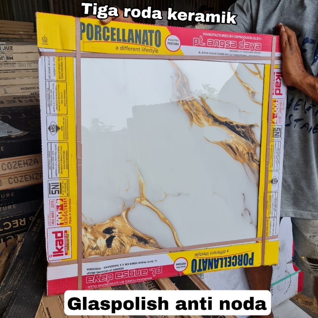 Jual granit 60x60/granit putih gold/granit marmer/granit dasar putih ...