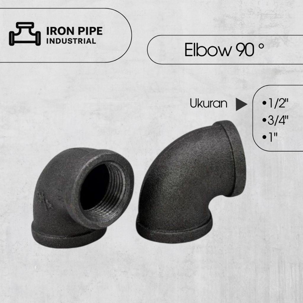 Jual elbow / knee / keni / knie 90 besi drat dalam pipe fitting besi 1/ ...