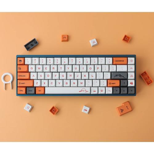 Jual (BEKAS) Keycaps PBT Dye Sub XDA Profile Carbon Mountain Black Orange | Shopee Indonesia