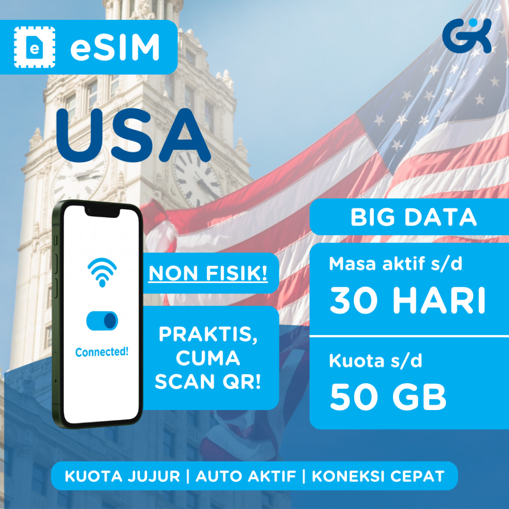 Jual eSIM America Big Data | Travel Sim USA | Shopee Indonesia