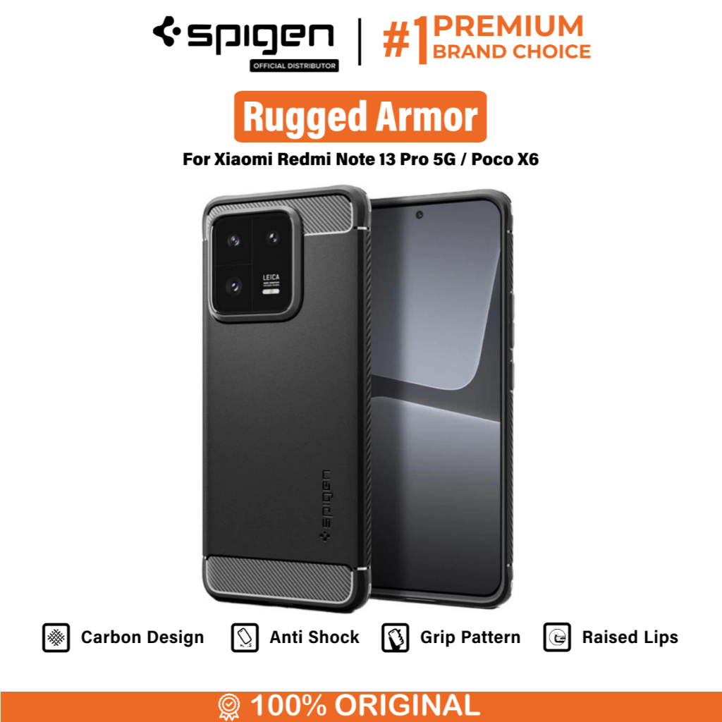 Jual Case Poco X6 Redmi Note 13 Pro 5G Spigen Rugged Armor Matte Softcase | Shopee Indonesia