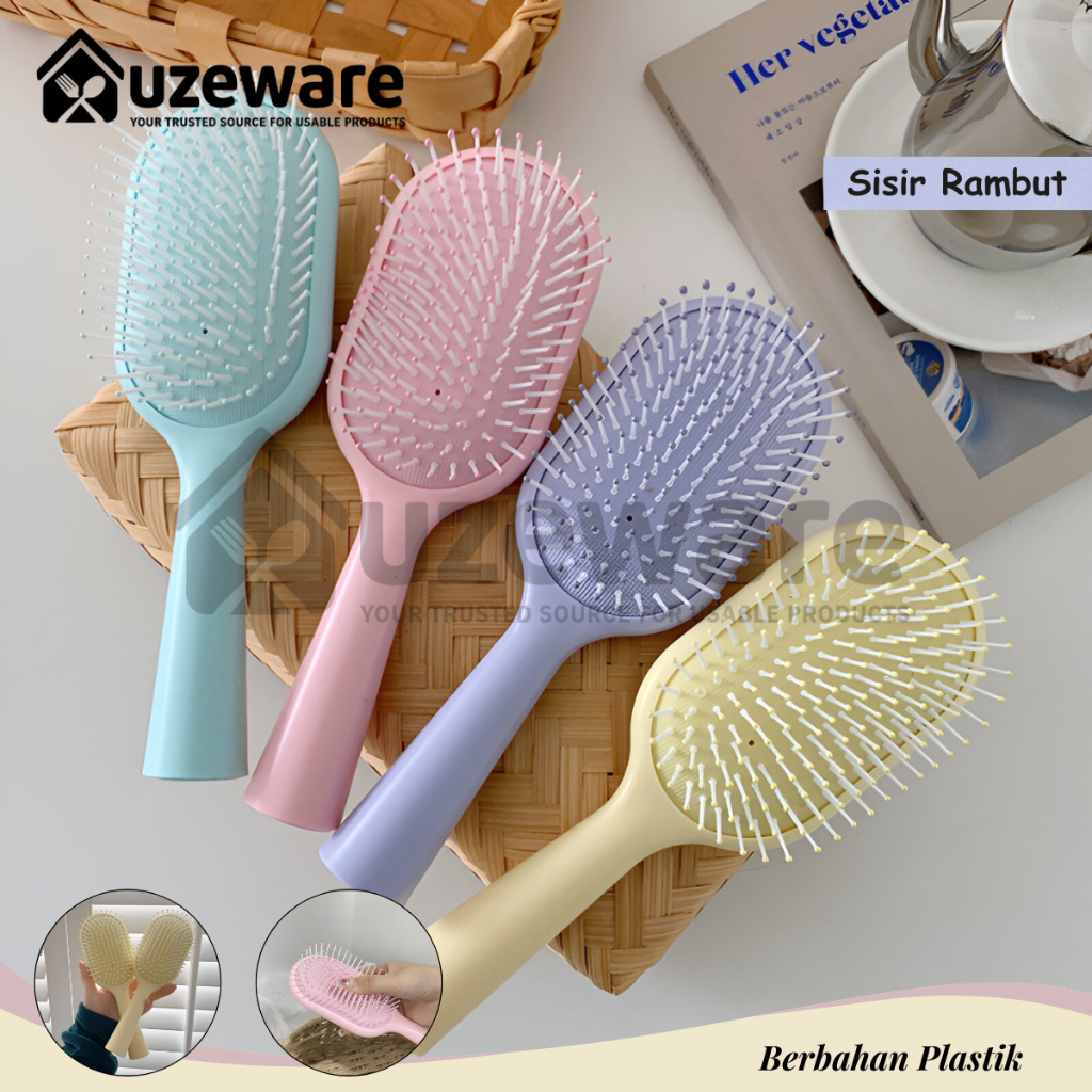 Jual Uzeware Sisir Rambut Korea Estetik Warna Pastel | Anti Kusut, Anti ...
