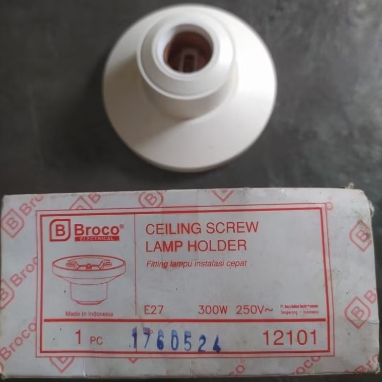 Jual Fitting lampu Plafon putih E27 BROCO 12101 | Shopee Indonesia