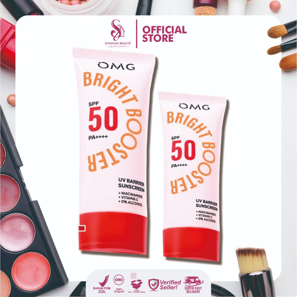 Jual OMG Oh My Glow Bright Booster UV Barrier Sunscreen SPF 50 PA++++ - 25ml I 60ml | Shopee ...