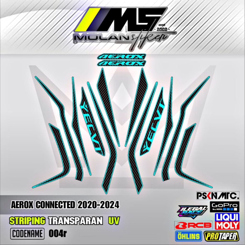 Jual Decal Sticker Striping Variasi Transparan Uv Aerox Connected 2020 ...