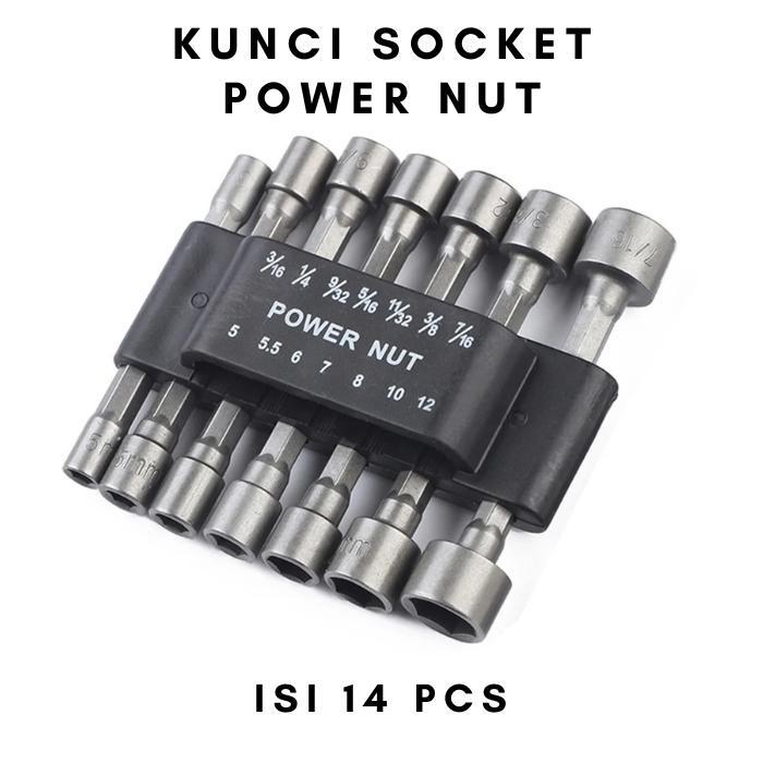 Jual Mata roofing set 14 pcs Power nut kunci socket mata bor baut ...