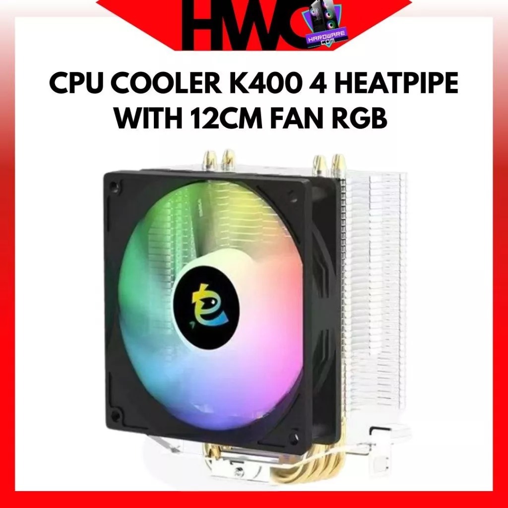 Jual CPU Cooler K400 4 Heatpipe with 12cm Fan Termurah | Shopee Indonesia