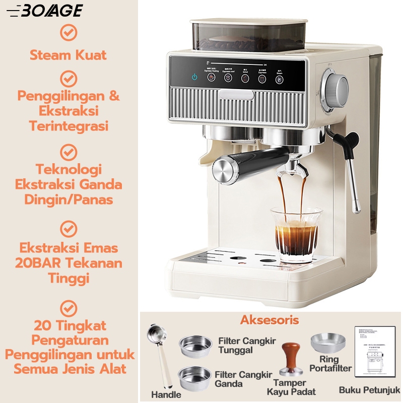 Jual Mesin Kopi Espresso dengan Grinder 20 BAR/Coffee Grinder ...
