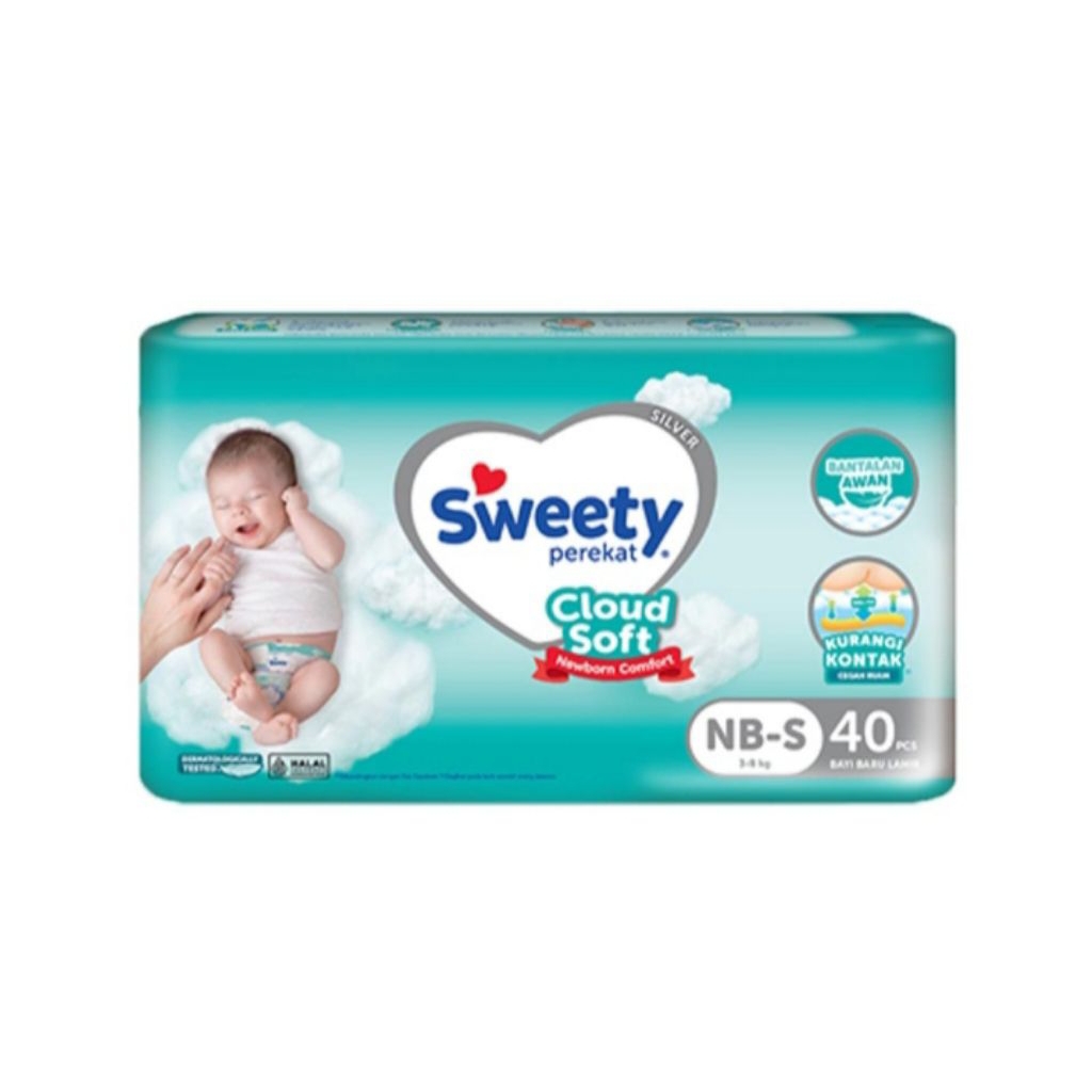Jual Sweety Silver Could Soft Popok Perekat Bayi NB-S 40pcs | Shopee ...