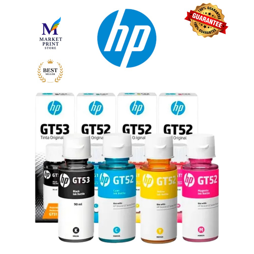 Jual Tinta HP GT53 GT52 Original 1 Set Hitam + Warna Untuk HP Ink Tank ...