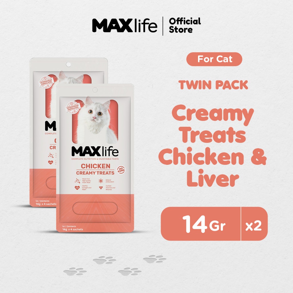 Jual MAXlife Cat Creamy Treats Chicken & Liver Twinpack | Shopee Indonesia