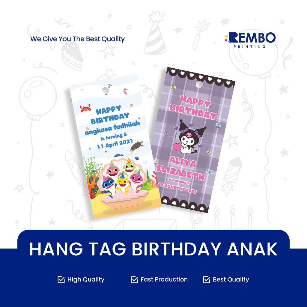 Jual Hang Tag Birthday Ulang Tahun Anak Anak - Label Souvernir ...