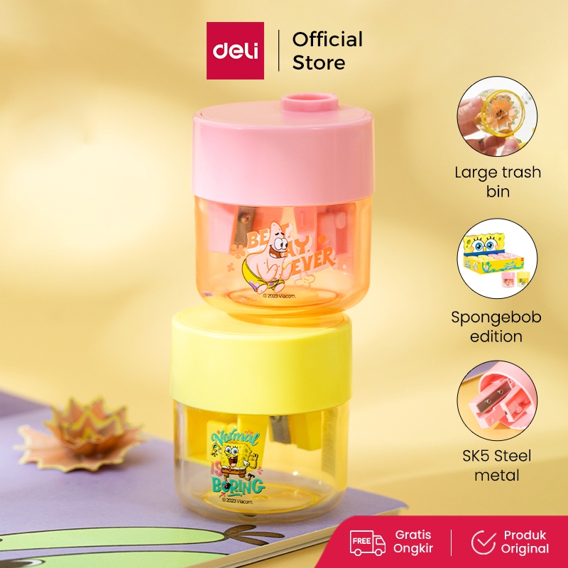 Jual Deli Rautan Pensil / Pencil Sharpner Kuning - Pink Spongebob ...