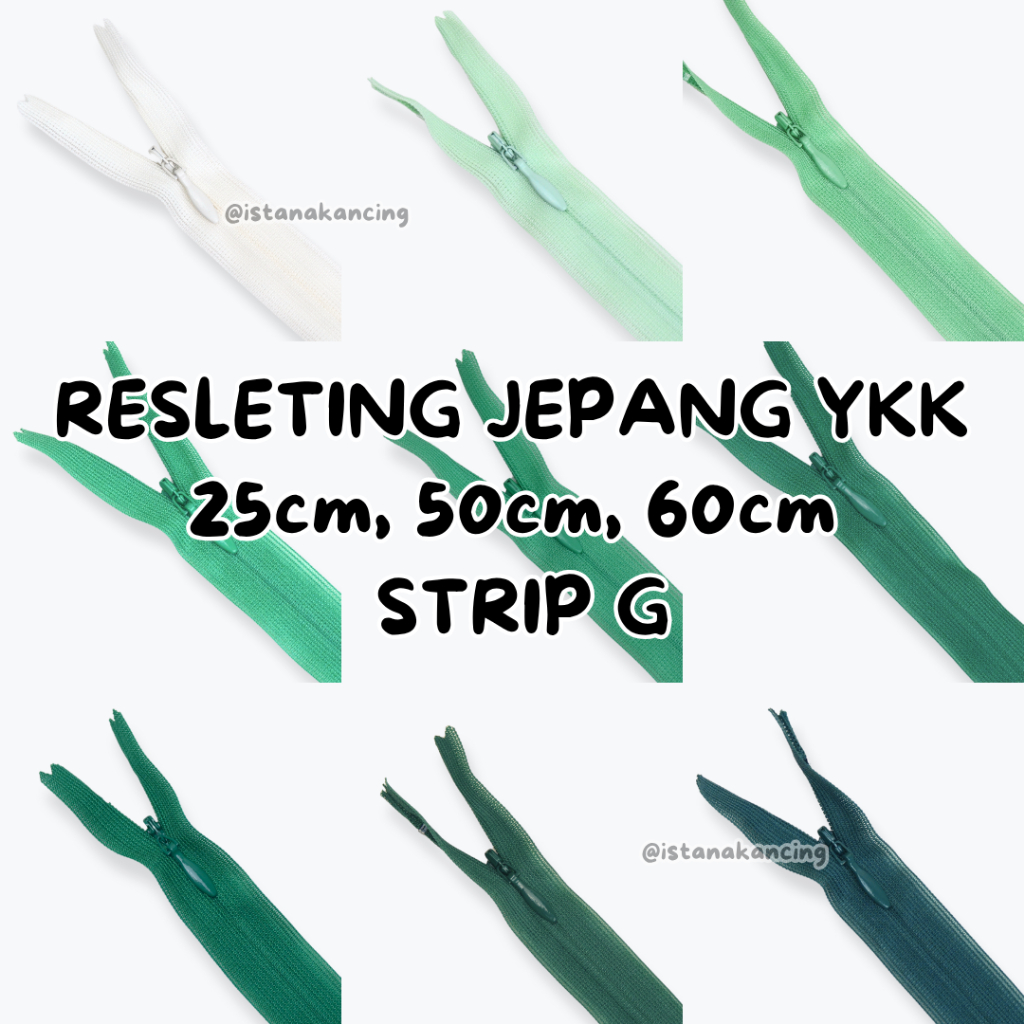 Jual Resleting Jepang YKK | Ukuran 25cm 50cm 60cm Original YKK Premium Zipper Jepang Strip G ...