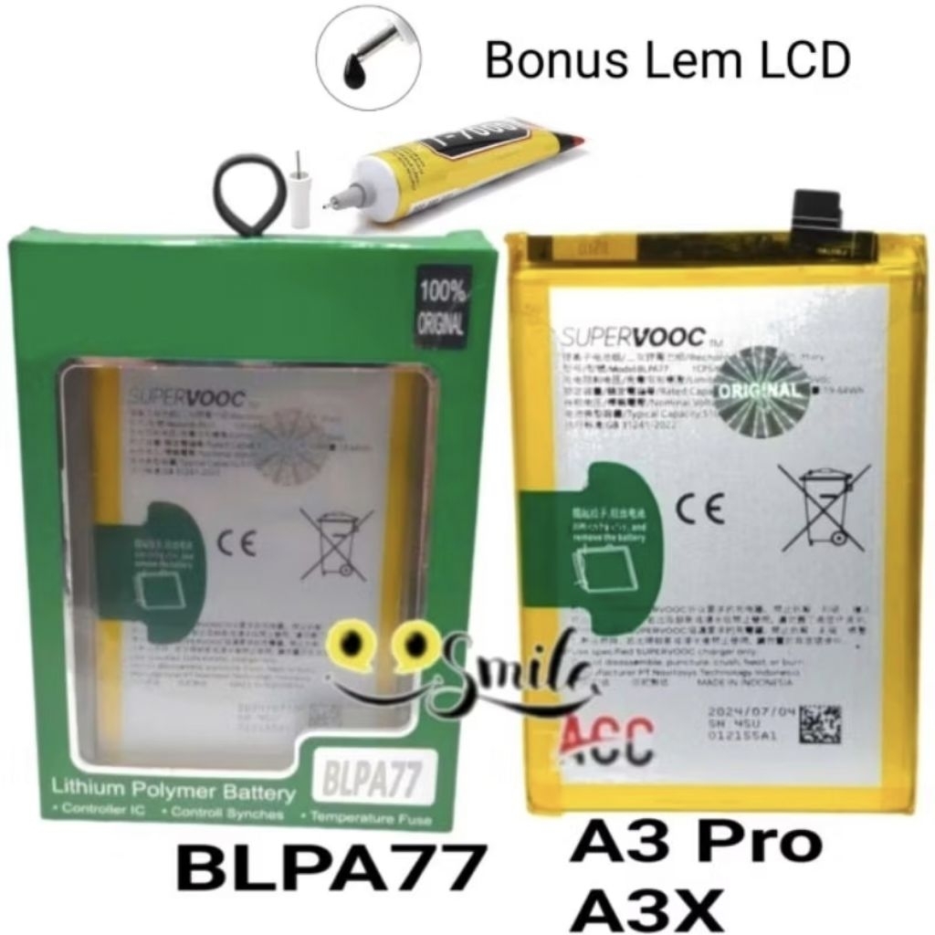 Jual Bonus Lem Baterai Oppo A3 5G A3 Pro A3Pro A3X BLPA77 Original 100 ...
