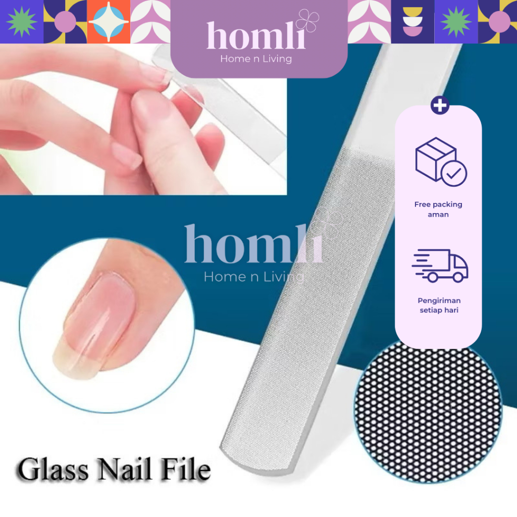 Jual ( HOMLI ) KIKIR KUKU Free Box Pengikir Kuku Nano Glass Kikir Kuku ...