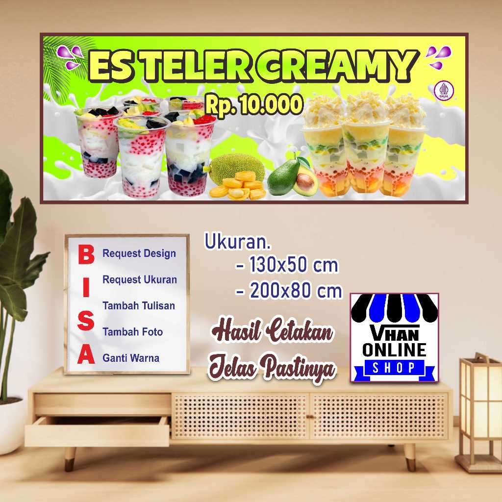 Jual Banner Spanduk Request Minuman Viral Es Teler Bahan Kuat | Shopee ...