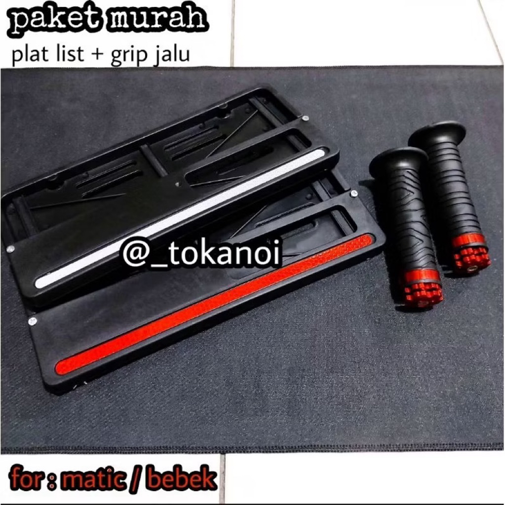 Jual Paket Variasi Motor Hand grip Jalu ring + Dudukan Plat Nomor Honda ...