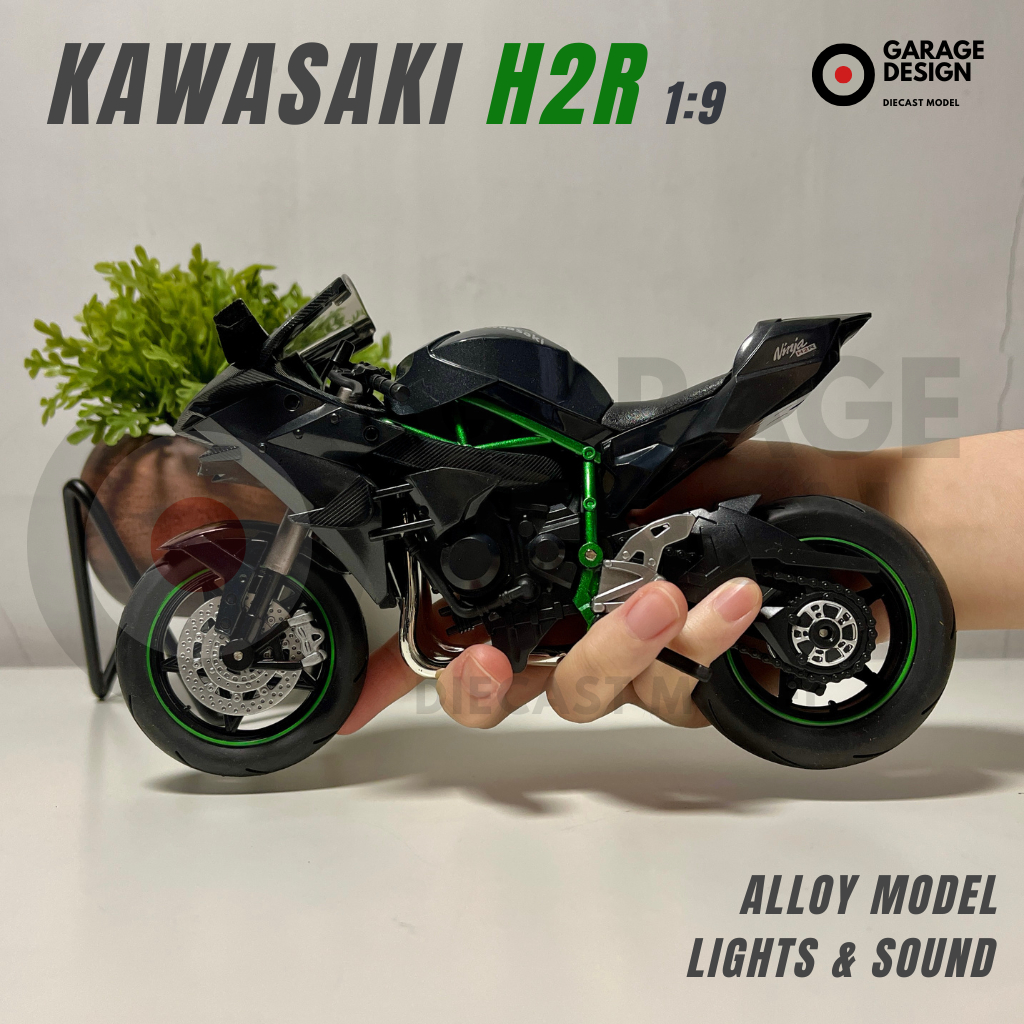 Jual Diecast 1:9 Kawasaki Ninja H2R Motor Bike - Lampu & Suara Motor Miniatur Koleksi Skala 1/9 ...