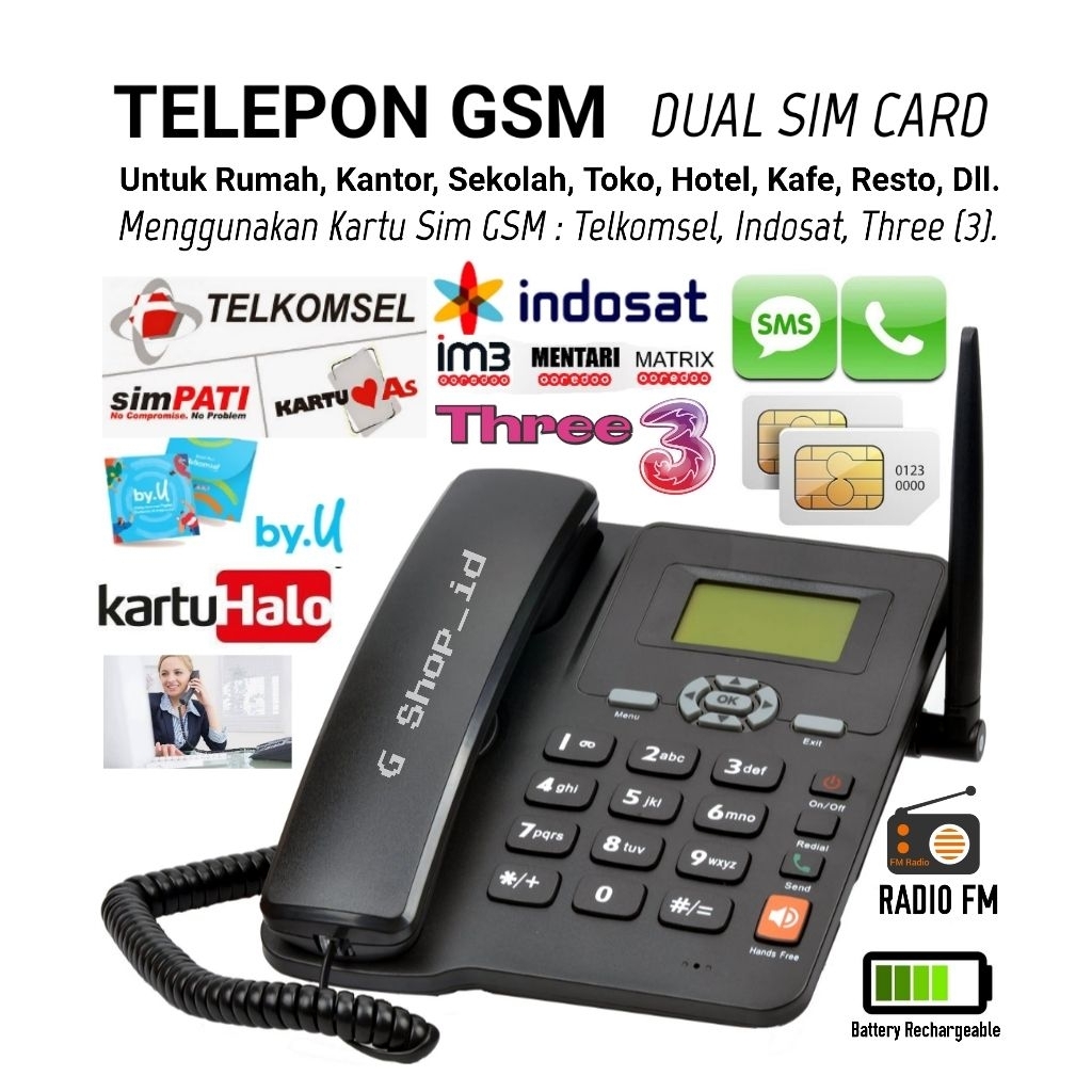 Jual Telepon GSM Rumah Kantor Pesawat Telpon Telp Telephone Slot Kartu ...