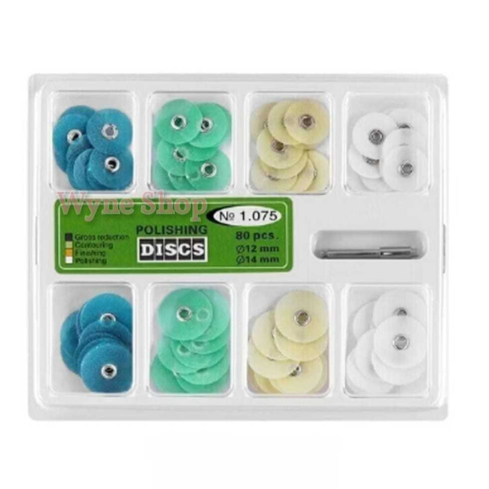 Jual Dental Composite Polishing Disc Set 80 pcs 12mm 14mm Mandrel Poles ...