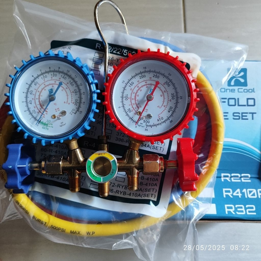 Jual testing double manifold double R22 / R12 / R502 / R134 / R410 ...