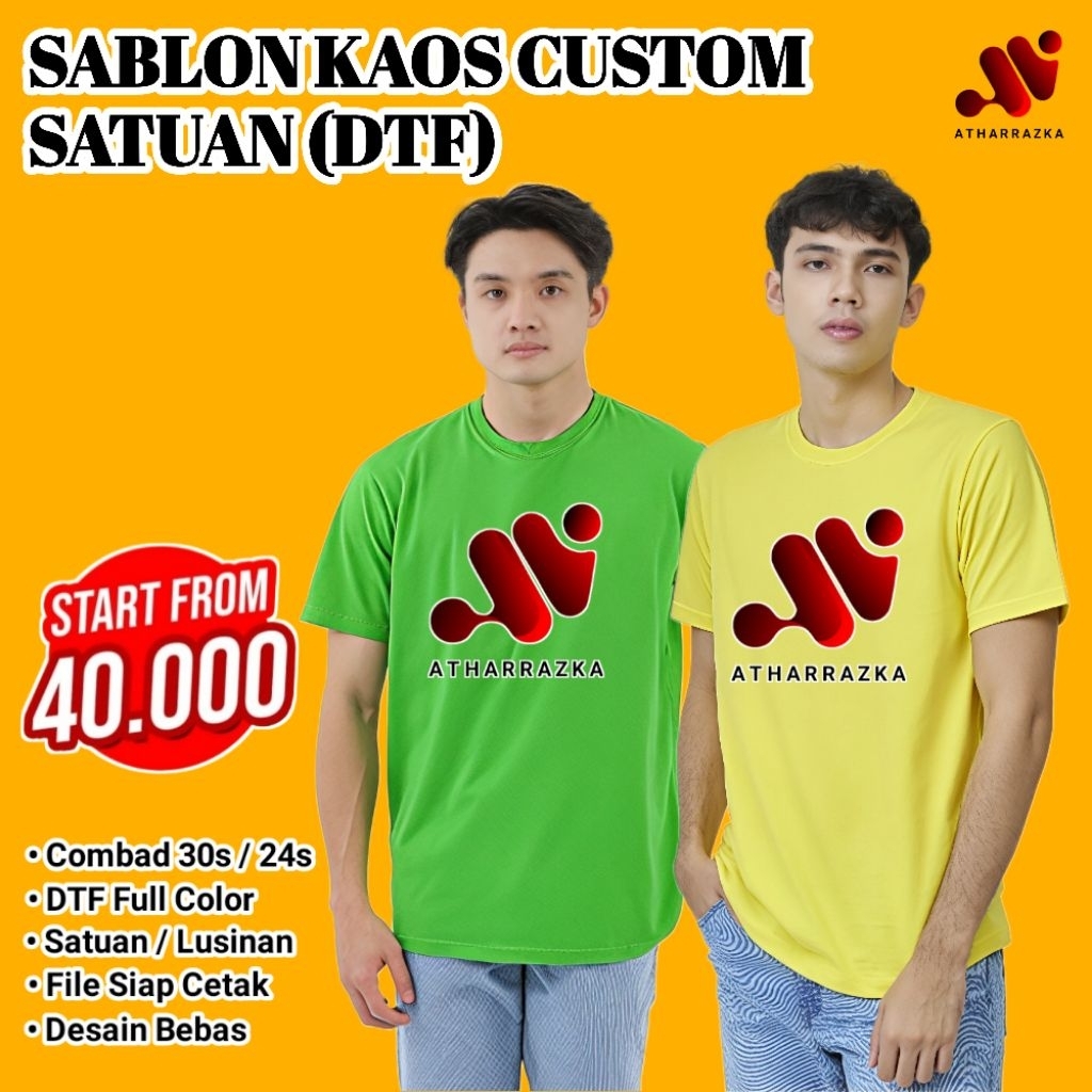 Jual Kaos Sablon Custom DTF Satuan dan Lusinan Desain Bebas Suka-Suka / Cotton Combad 30s ...
