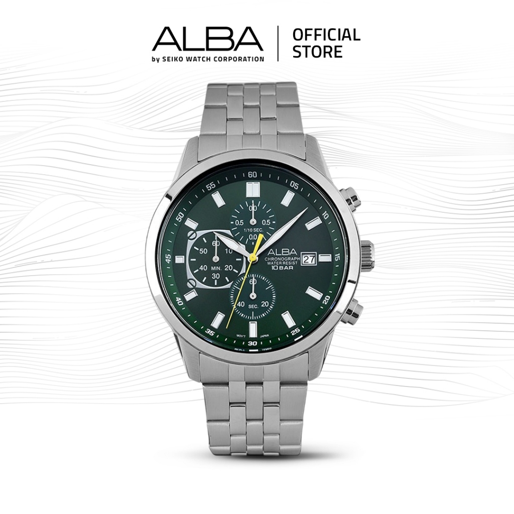 Jual Alba Jam Tangan Pria Chronograph AM3A07 / AM3A07X1 Quartz Green ...
