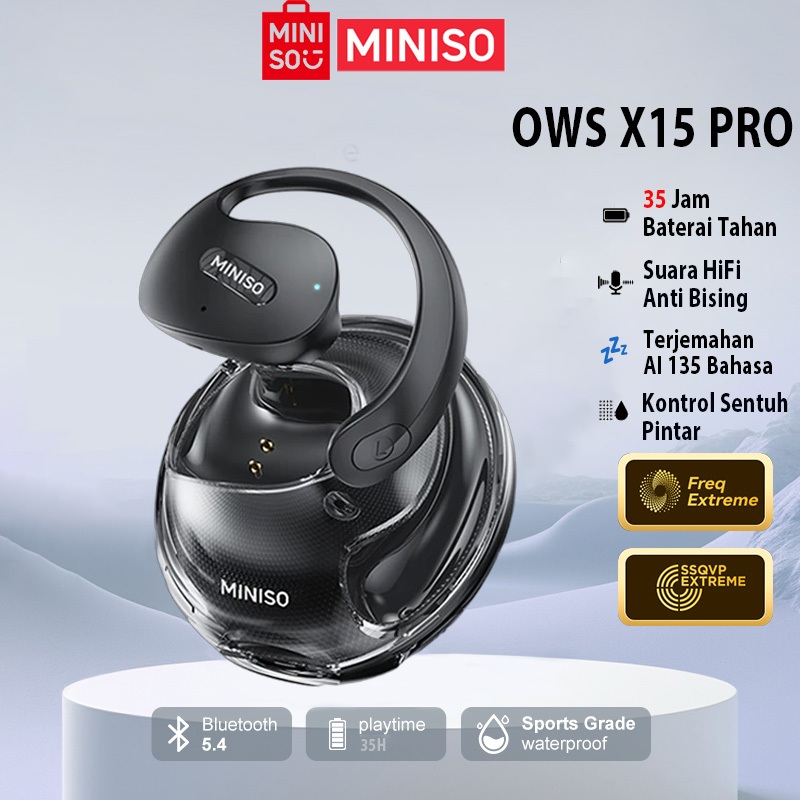 Jual MINISO X15PRO OWS Bluetooth Headset Earphone Bluetooth 5.4 Terbuka ...