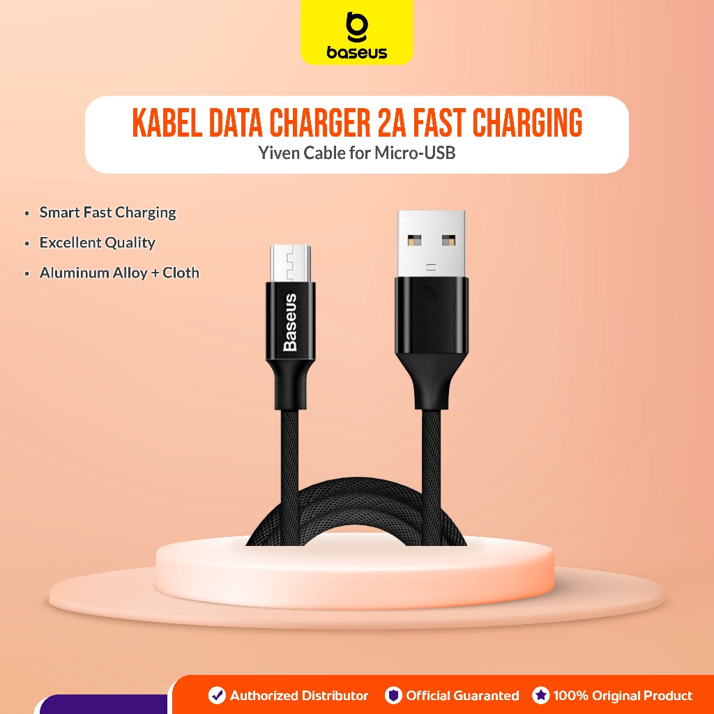 Jual Baseus Original Yiven Kabel Data Micro USB 2A 1M 1 Meter Cable Charger Casan Mikro USB A ...