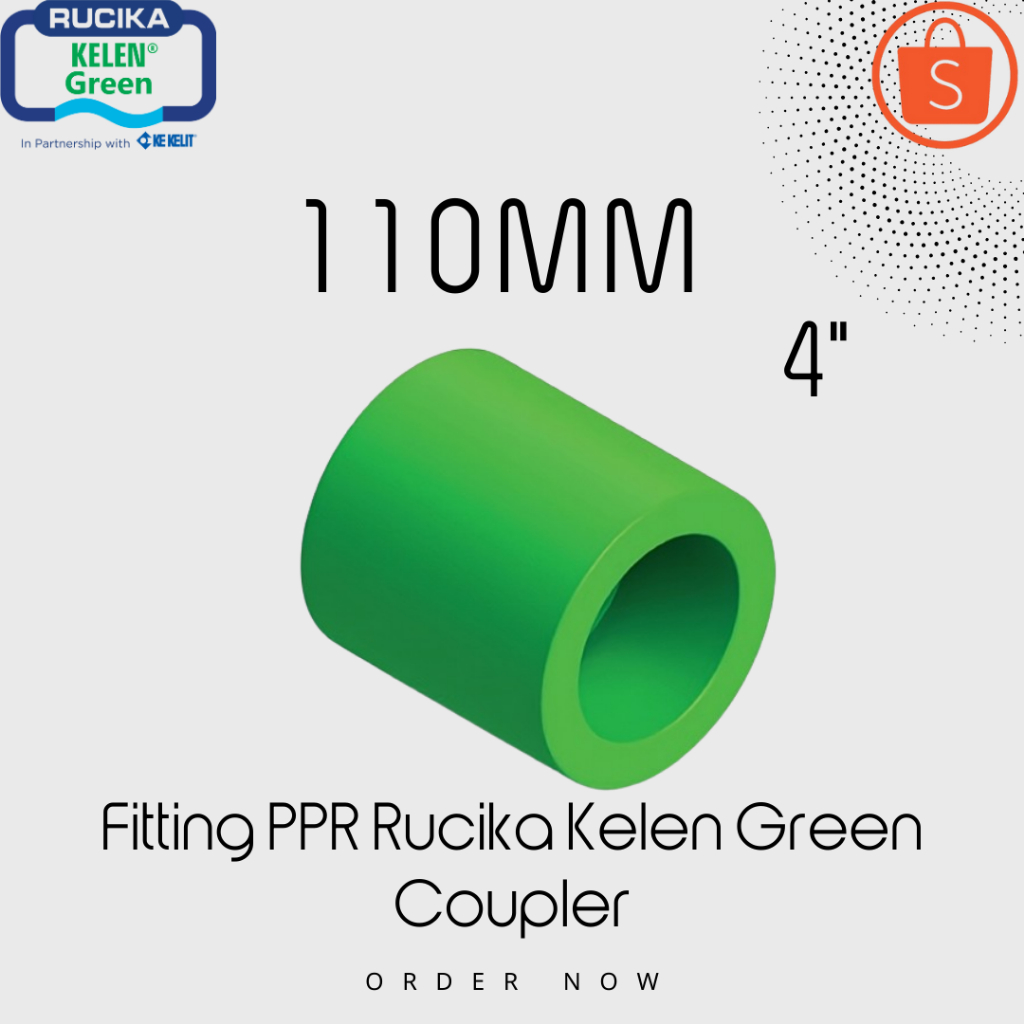 Jual Fitting PPR Rucika Kelen Green Coupler Ukuran 110mm (4") | Shopee ...