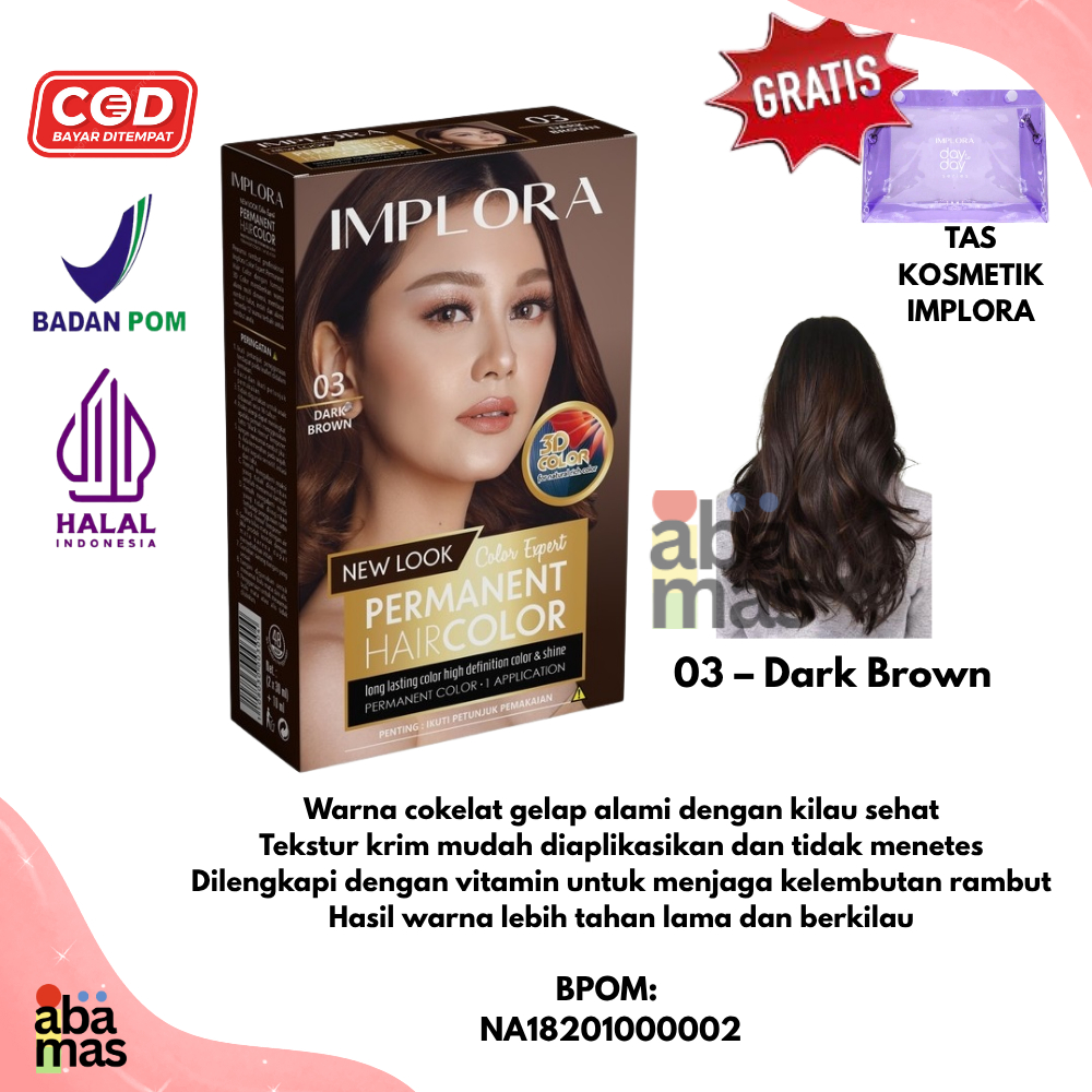 Jual [ORIGINAL BPOM] IMPLORA PEWARNA RAMBUT NEW PERMANENT HAIR COLOR ...
